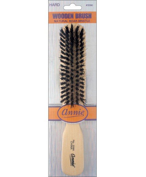 Annie Hard Natural Boar Bristle Wooden Brush 2090 | Annie