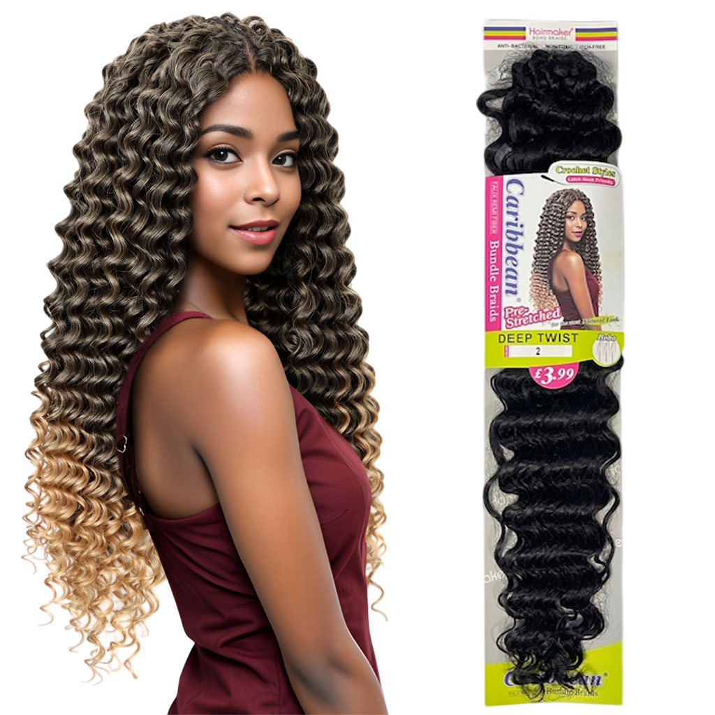 Boho Caribbean Pre Stretched Deep Twist Bundle Braids | Ha