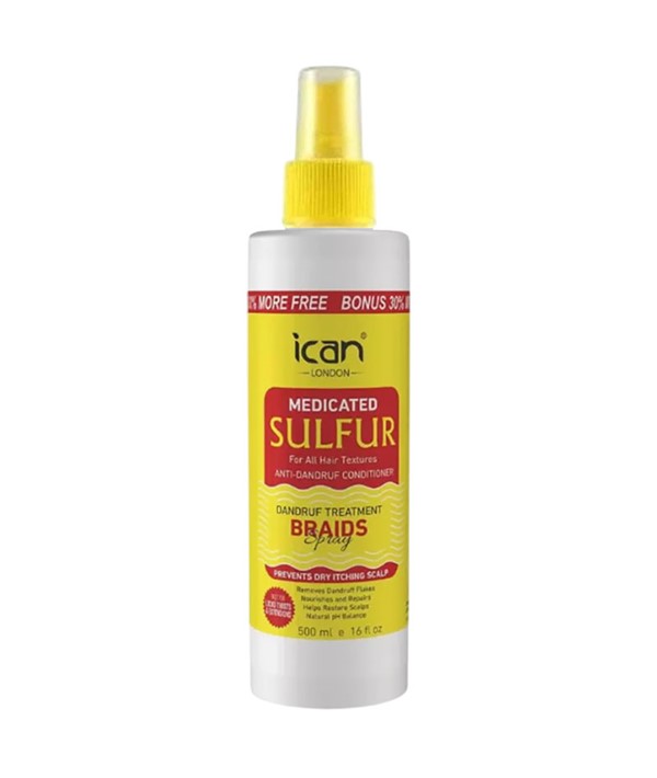 Ican Medicated Sulfur Dandruf Treatment Braids Spray | Ica