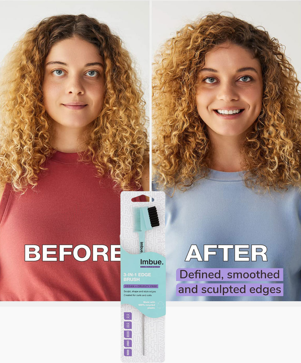 Imbue 3In1 Edge Brush | Imbue Hair Care For kinks, curls,