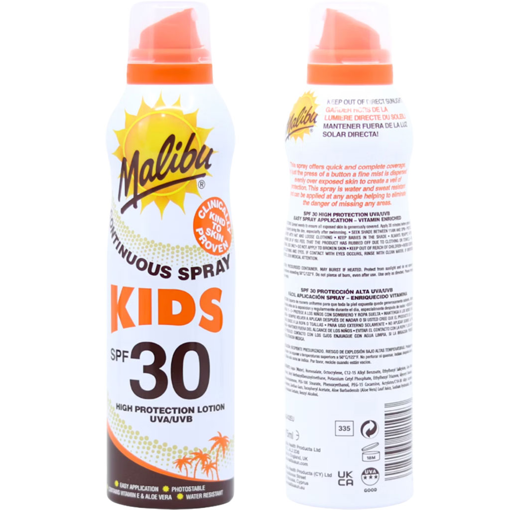 Malibu Kids Continuous Lotion Spray SPF30 | Malibu | Pak C