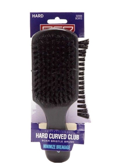 Kiss Hard Curved Club Boar Bristle Brush BOR13 | RED by ki
