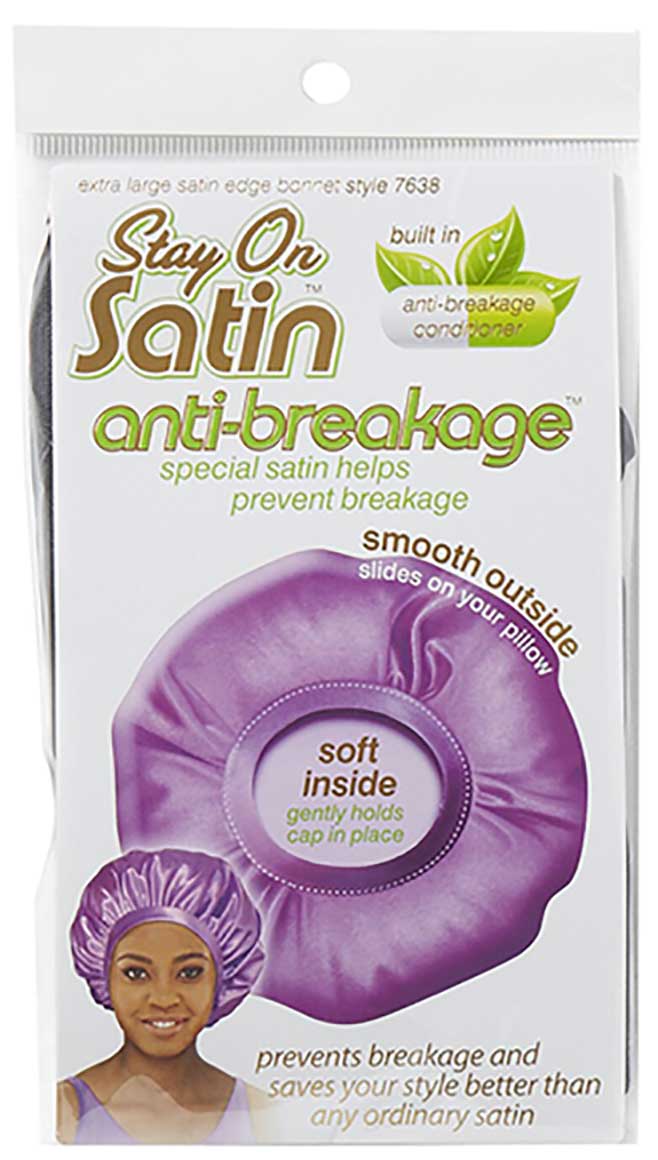 Stay On Satin Anti Breakage Satin Edge Bonnet 7638 AST | S