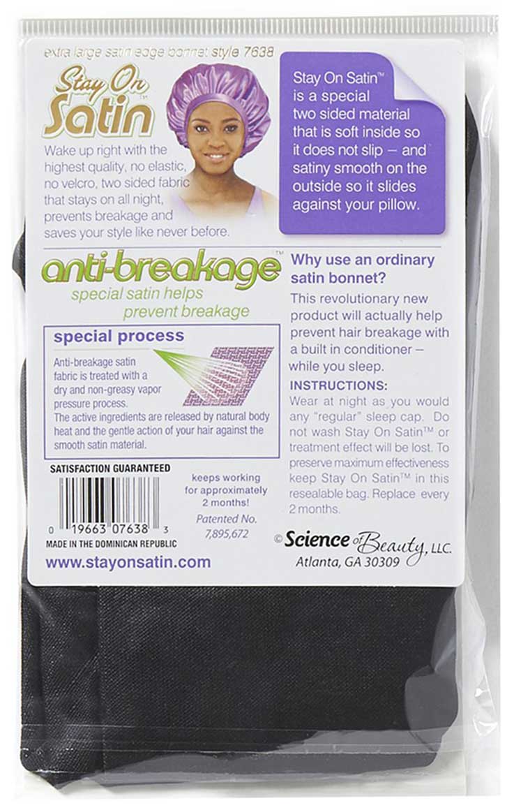 Stay On Satin Anti Breakage Satin Edge Bonnet 7638 AST | S