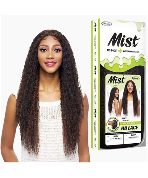 Mist Synthetic Inky Deep Middle Part HD Lace Wig | Vanessa