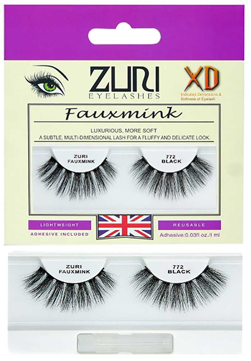 Zuri Fauxmink Eyelashes 772 Black | Zuri Eyelashes | Pak C