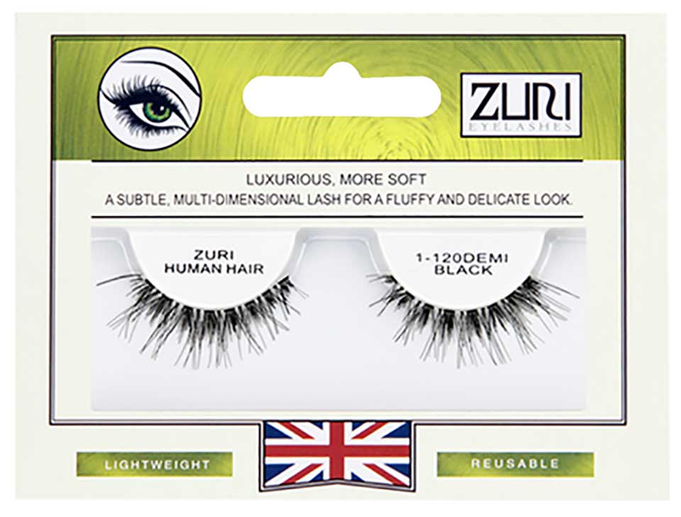 Zuri Human Hair Eyelashes 1 120DEMI Black | Zuri Eyelashes