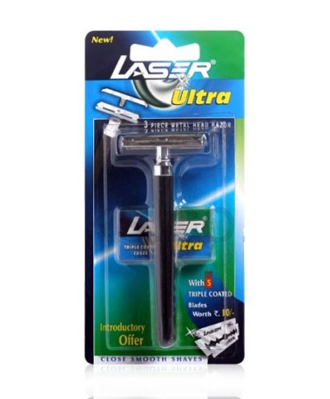 malhotra shaving products laser | Laser Ultra 3 Piece Metal Head Razor ...